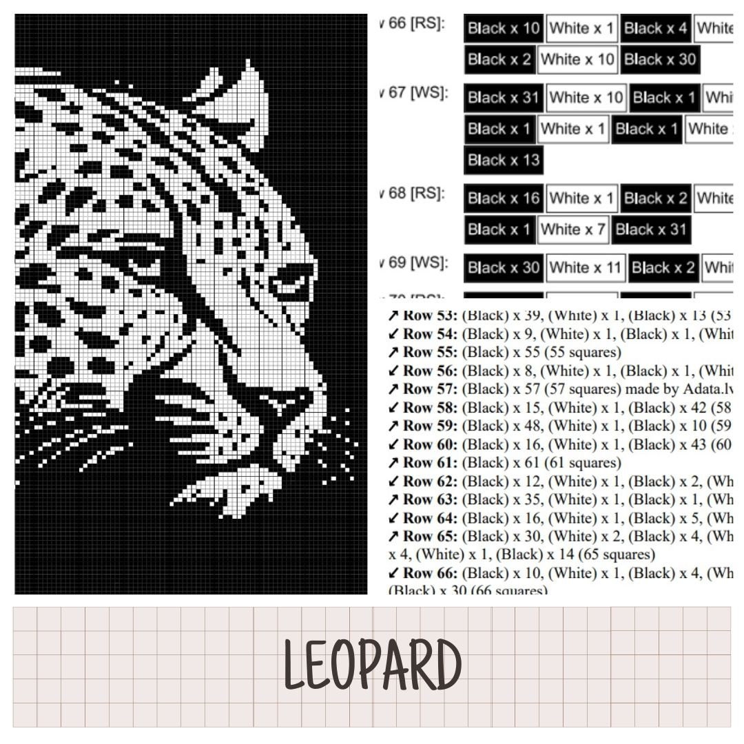 Leopard Graph, C2C Written Pattern, Leopard Crochet Blanket, C2C Color ...