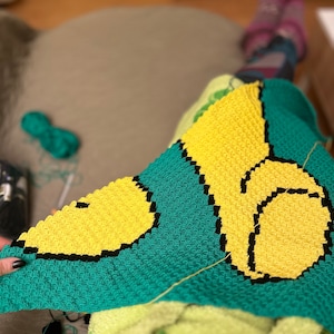 Winnie Pooh Graphgan Pattern - Corner to Corner - C2C Crochet, Crochet ...