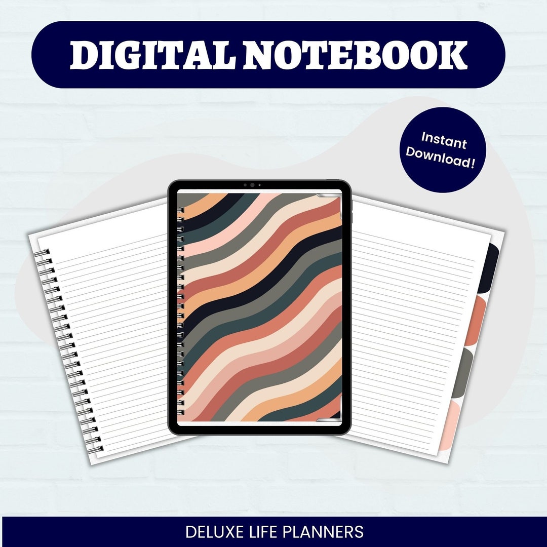 Simple Lined Digital Notebook 4 Sections Digital Notepad - Etsy