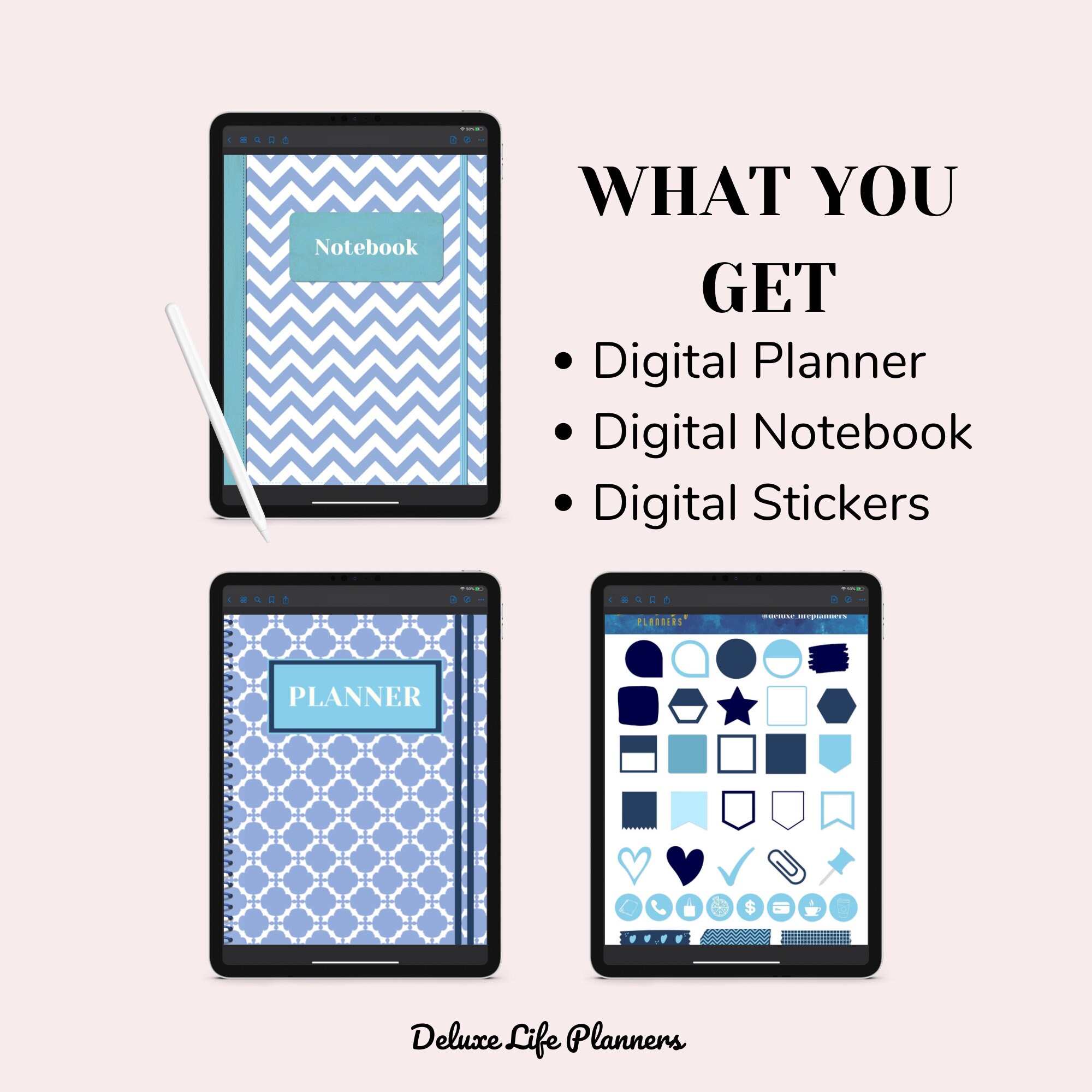 Digital Planner Bundle Digital Planner and Notebook | Etsy