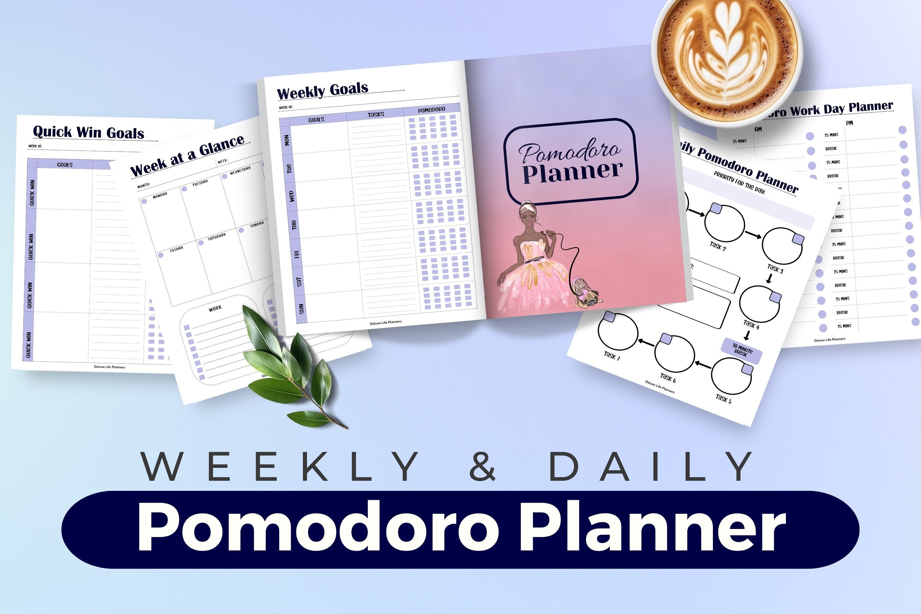 Pomodoro Planner Printable, ADHD Planner Adult, Productivity Planner ...