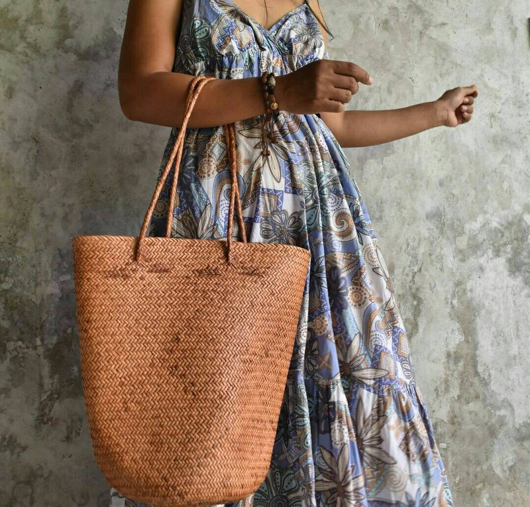 Straw Rattan Shoulder Bag, Borneo Bag, Vintage Bag, Market Bag ...