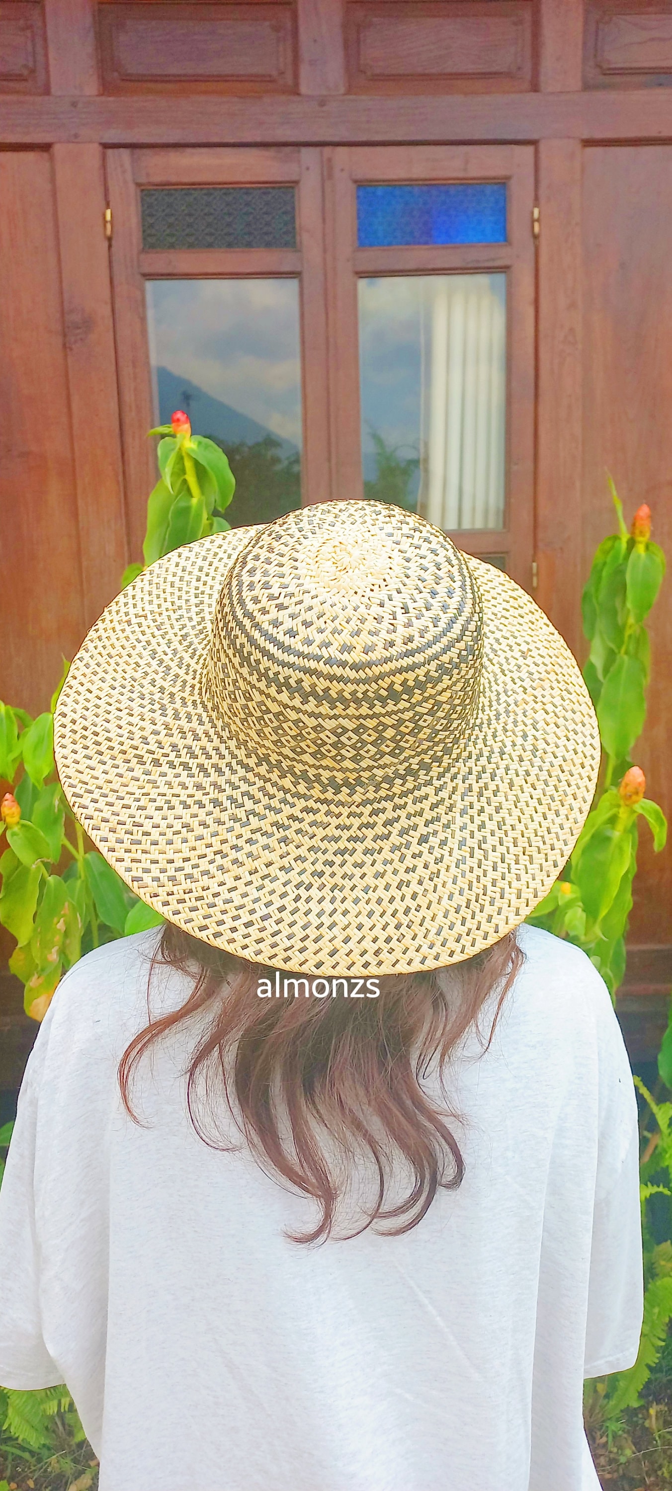 Classic Borneo Rattan Hat, Timeless Handmade Wide Brim Style Indigenous ...
