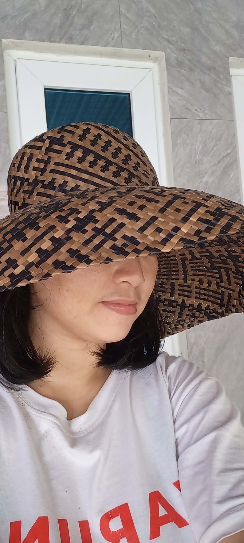 Woman Vintage Hepbrun Straw Hat Retro Sun Hat Lady Hat Wide Brim
