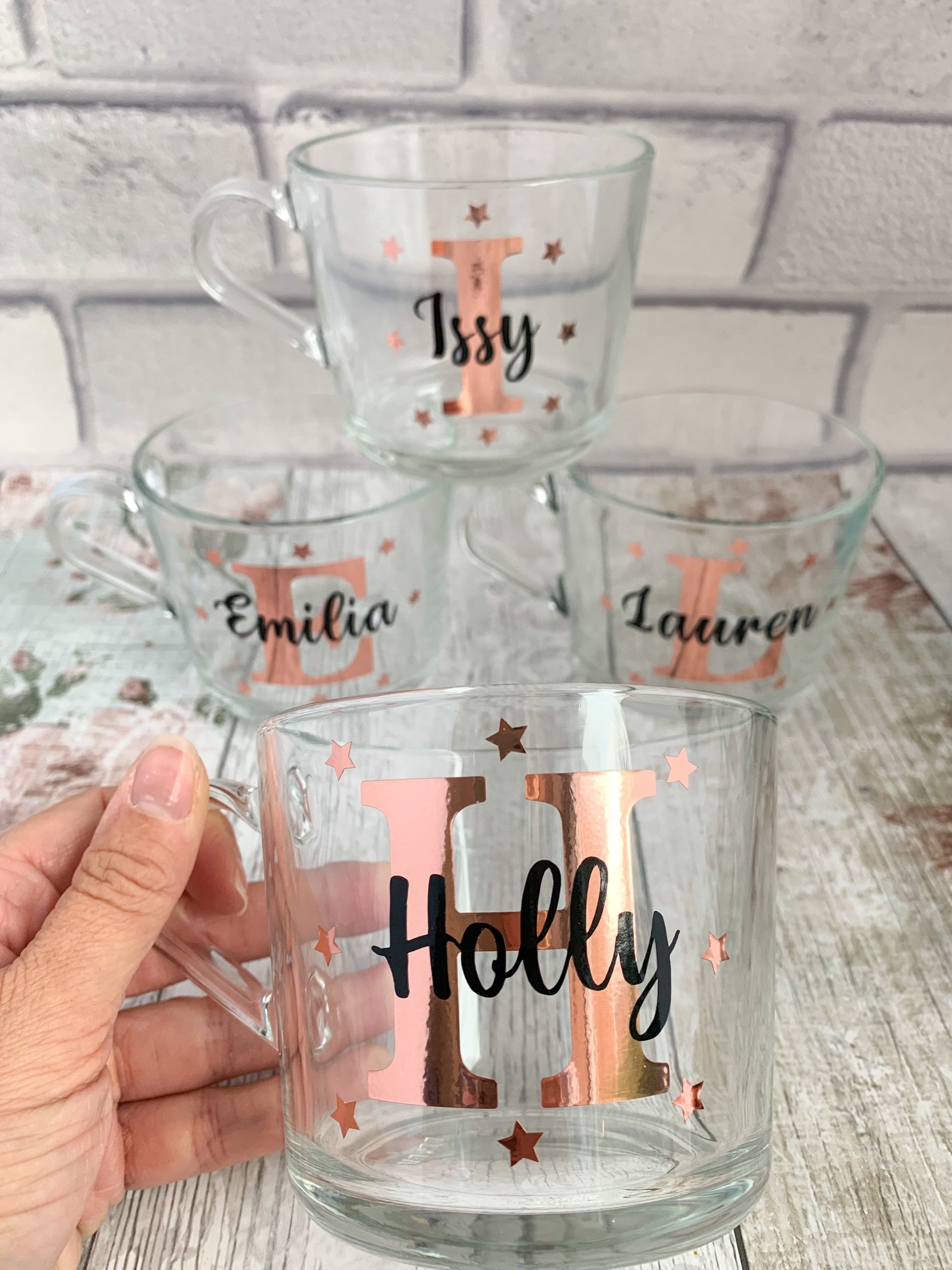 Personalised Coffee Cup, Coffee Mug With Name, Glass Mug With Handle ...
