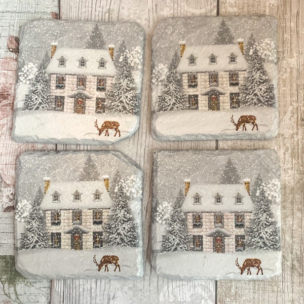 Santa Coasters - Etsy