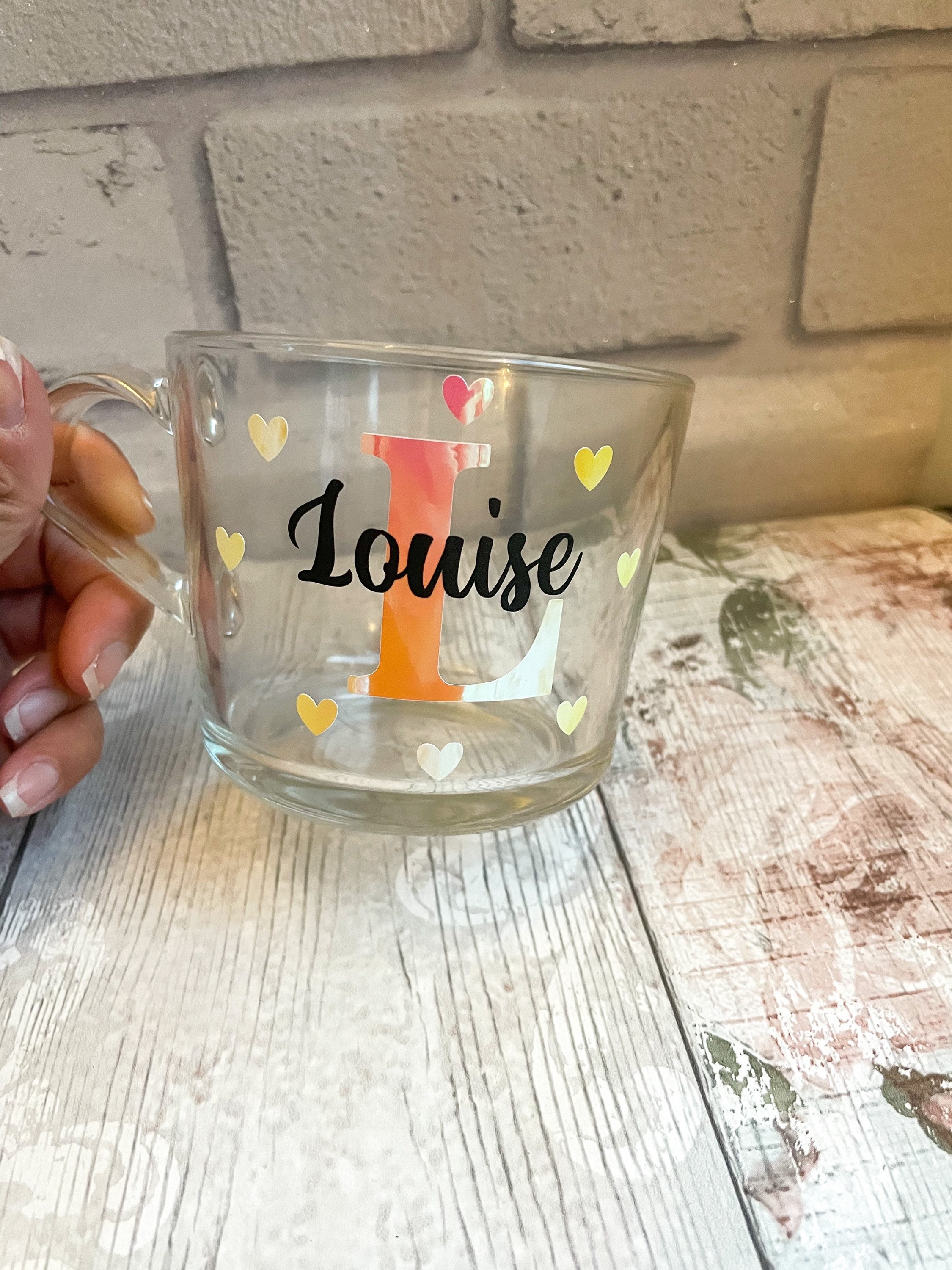 Personalised Coffee Cup, Coffee Mug With Name, Glass Mug With Handle ...