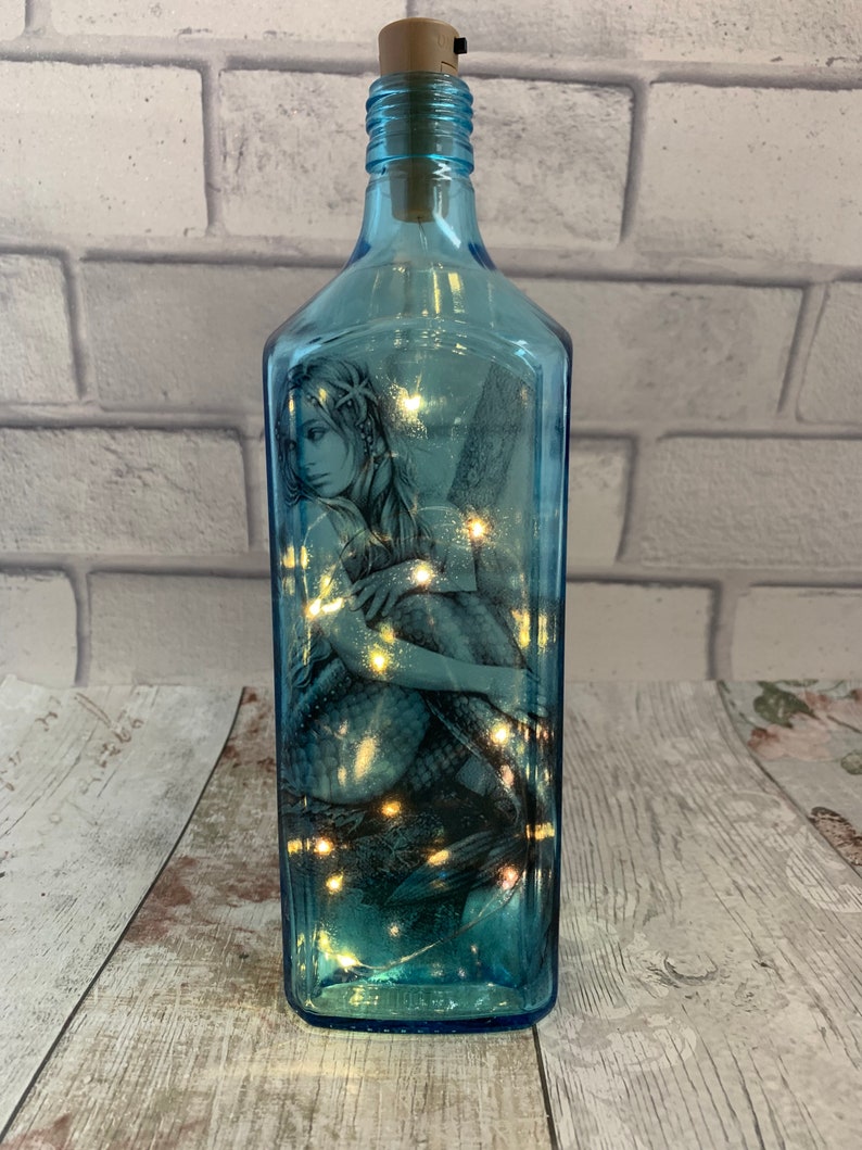 Mermaid Light up Bottle Mermaid Home Decor Mermaid Lamp - Etsy