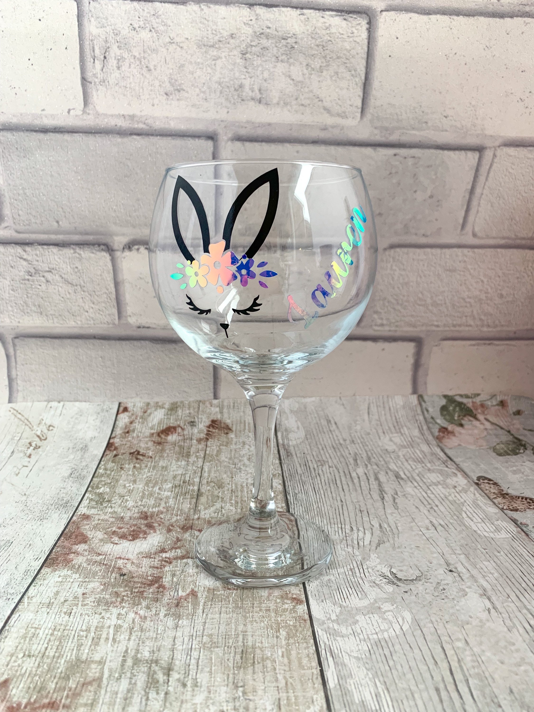Personalised Rabbit Gifts, Rabbit Wine Glass, Personalised Gin Glasses ...