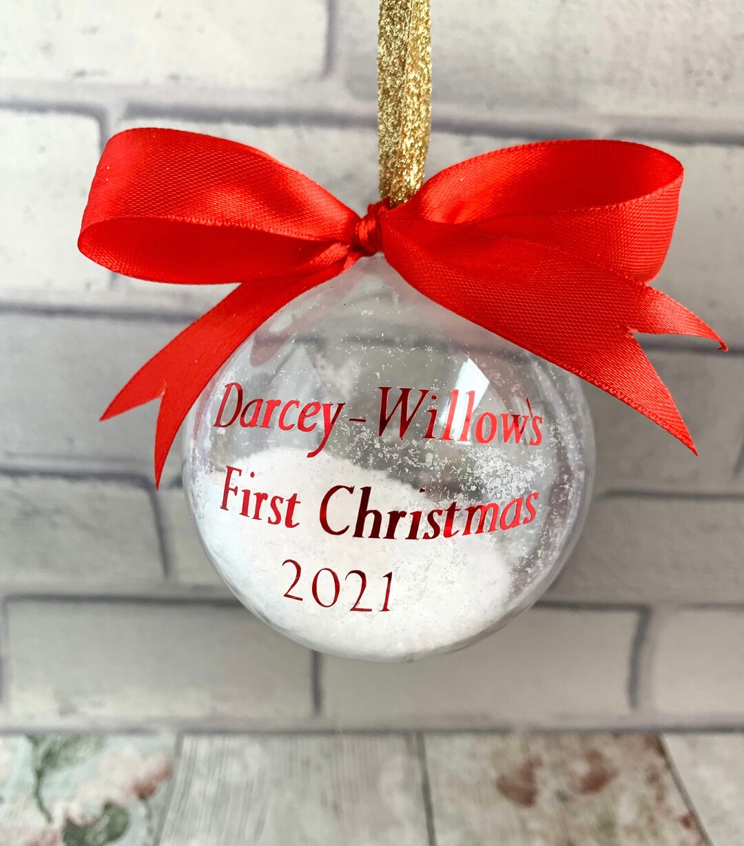 Personalised 1st Christmas Bauble, Babys First Christmas Decoration ...
