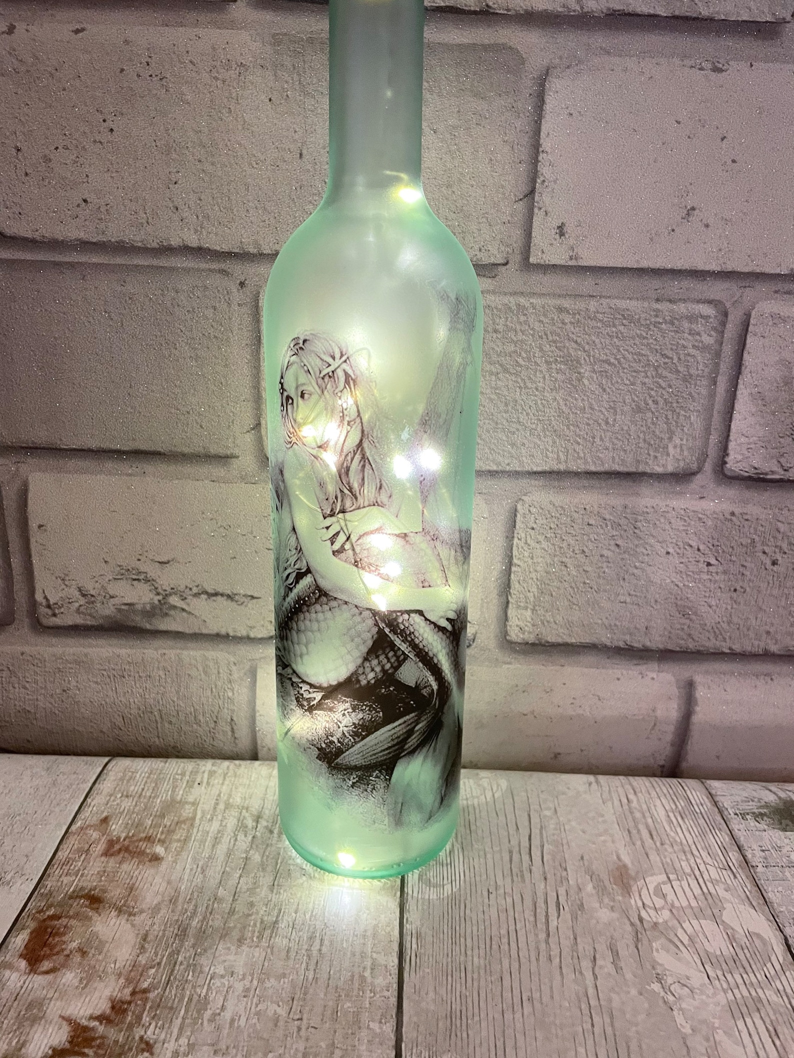 Mermaid Light up Bottle, Mermaid Home Decor, Mermaid Lamp, Light up ...