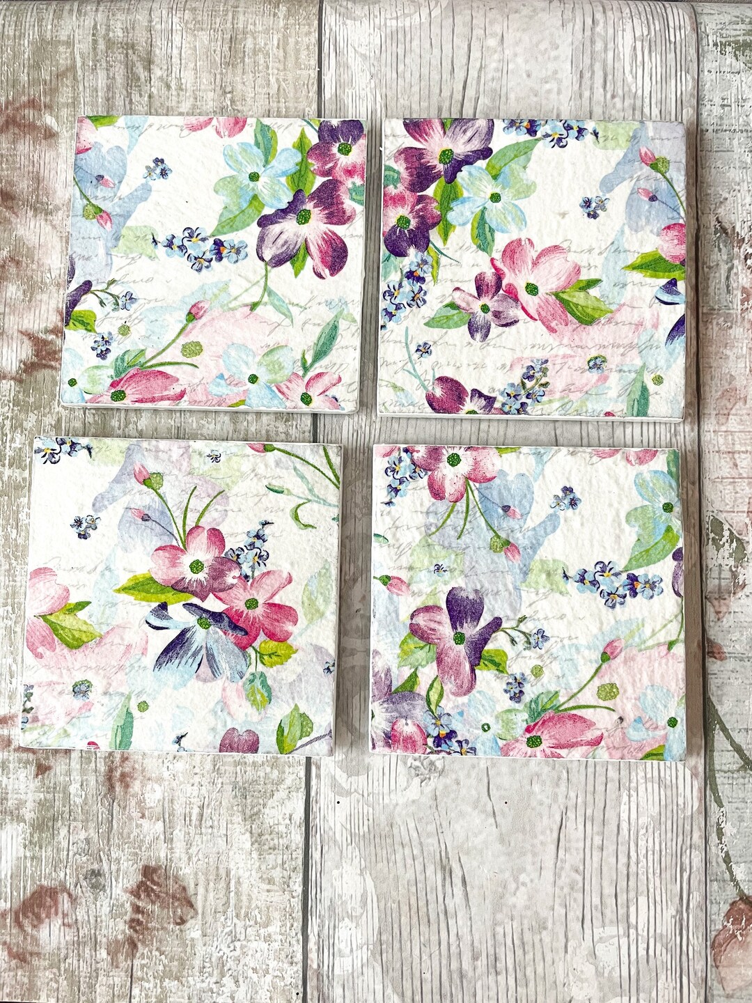 Floral Drink Coasters, Pretty Coasters, Coasters for Mum, Slate ...