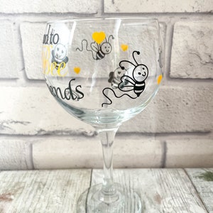 Bee Wine Glass, Gin Glass for Friend, Bee Lover Gift, Bee Drinking ...