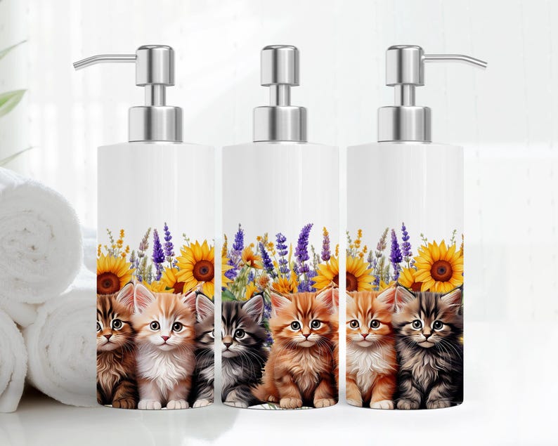 Cat Soap Dispenser Png, Sunflower Kitchen Sink Dispenser, Hand Lotion ...