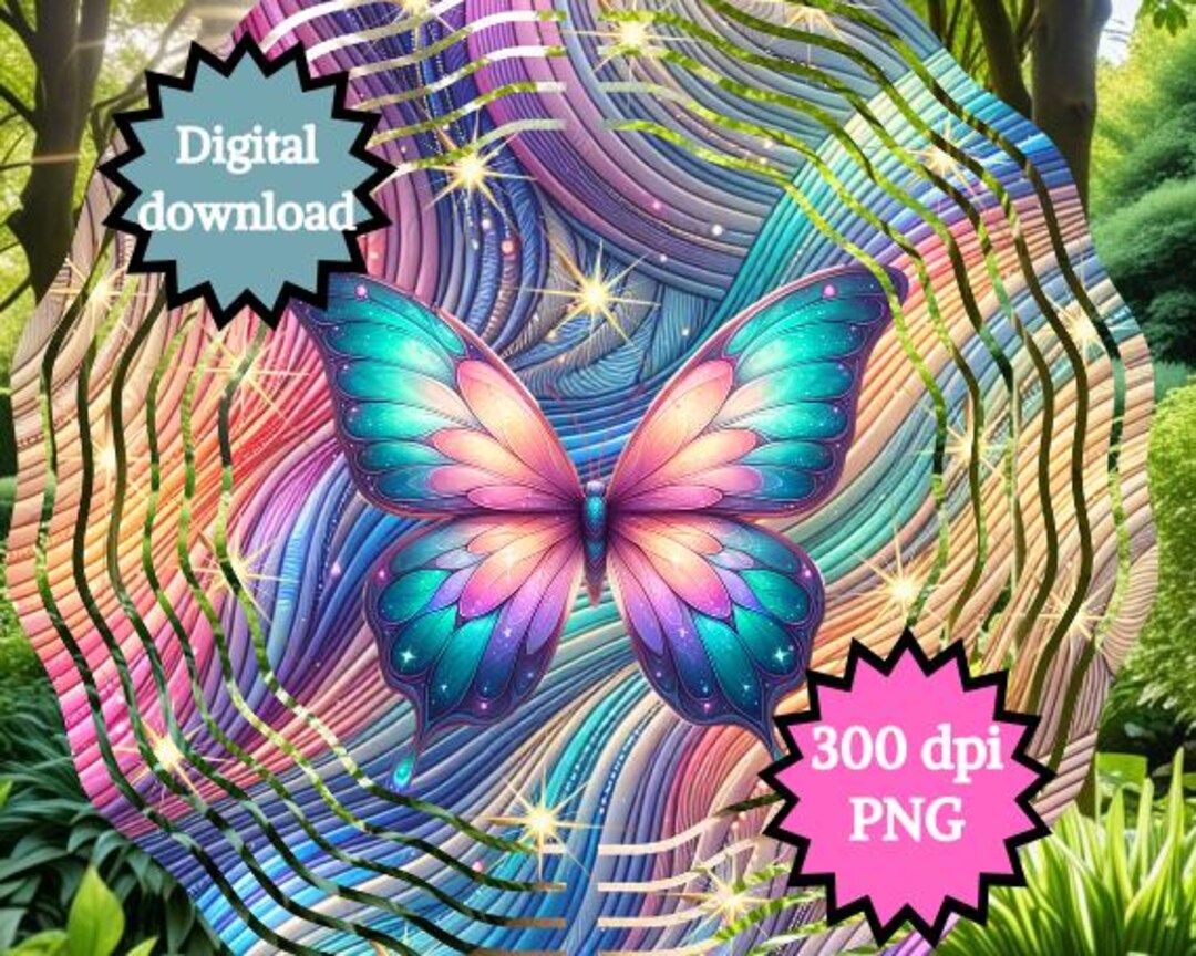 Butterfly Wind Spinner Png, Wind Spinner Designs, Sublimation Wind ...
