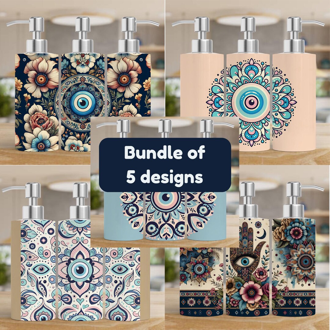Evil Eye Soap Dispenser Sublimation Bundle, Bathroom Hand Wash Png ...