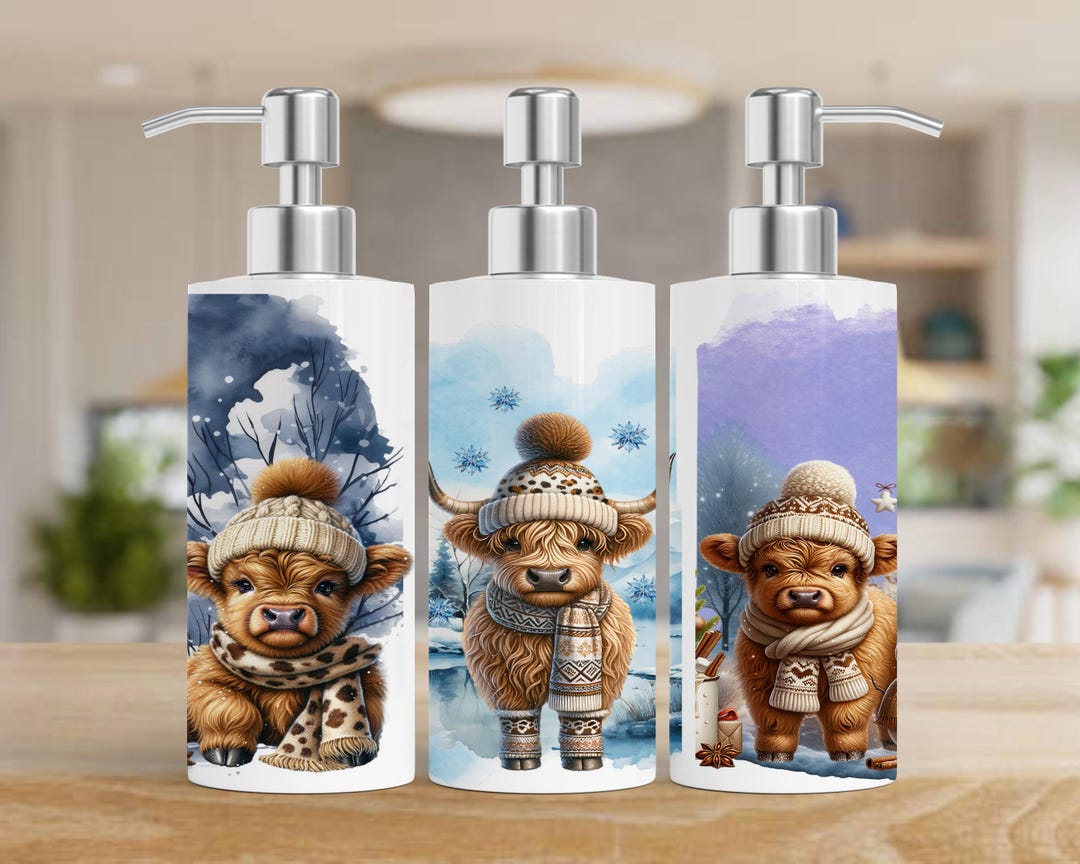 Highland Cow Soap Dispenser Png, Sublimation Digital Download, Body ...
