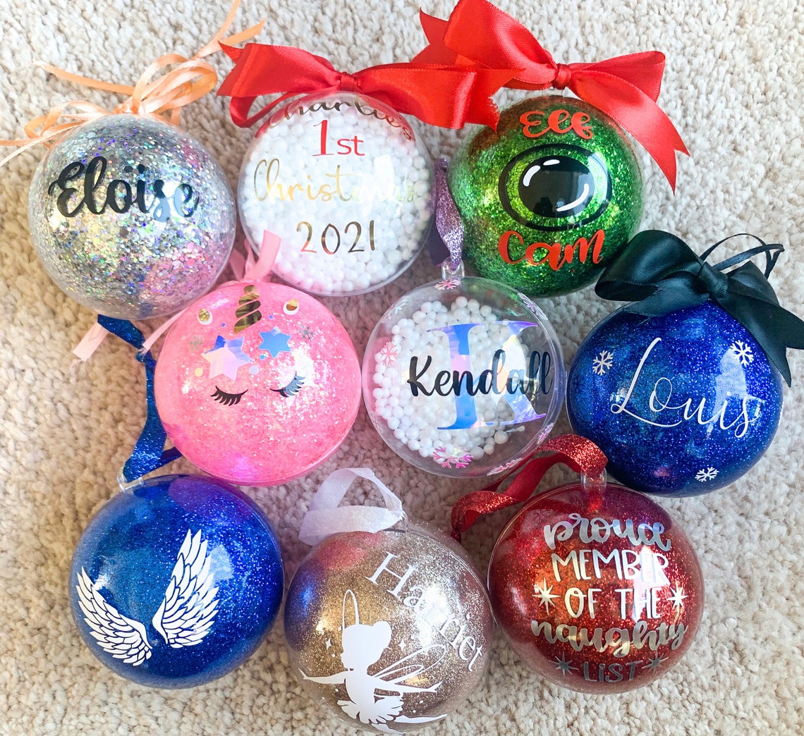 Snowglobe Bauble, Christmas 2024 Baubles, Round Bauble, Acrylic Baubles ...