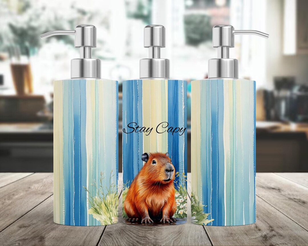 Capybara Png, Blue Lotion Dispenser for Bathroom, Kitchen Soap Dispenser Pump, Funny Capy ...