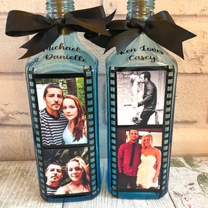 Personalised Photo Bottle, Wedding Gift With Picture, Unique Engagement ...