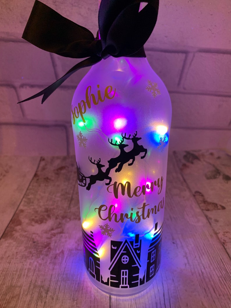 Christmas Light up Bottle, Personalised Christmas Gifts for Her, Wine ...