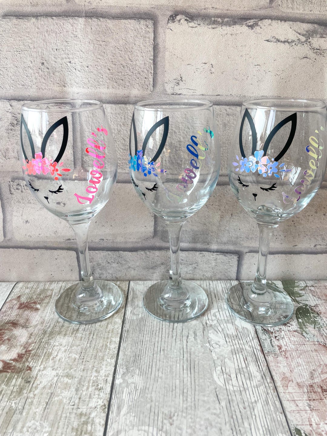 Rabbit Wine Glass, Rabbit Lover Gift, Easter Glasses, Easter Mug ...