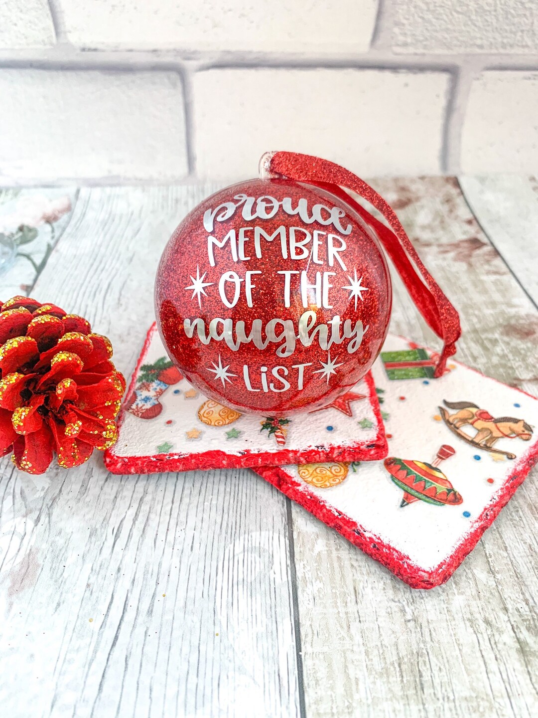 Funny Christmas Baubles, Baubles for Sister, Friends Bauble, Glitter ...