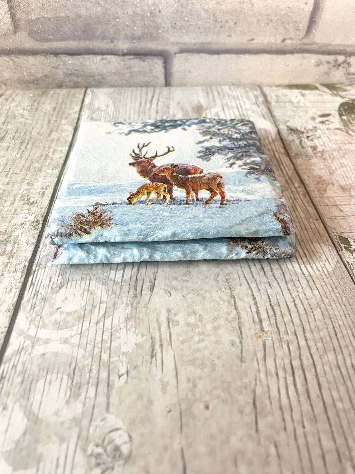 Coasters for Christmas, Winter Coasters, Deer Coaster, Xmas Coaster Set ...