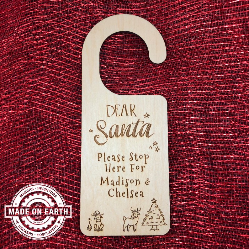 Santa Door Hangers | Christmas Door Hanger | Sata Please Stop Here Door ...