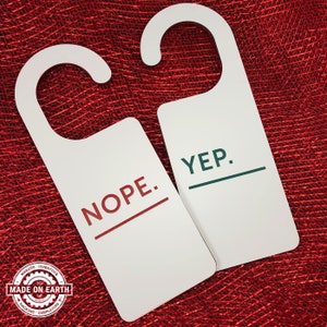 Nope Yep | Do Not Disturb Sign | Work Door Hanger | Door Sign | Office ...