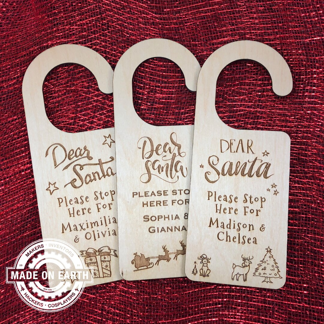 Santa Door Hangers | Christmas Door Hanger | Sata Please Stop Here Door ...