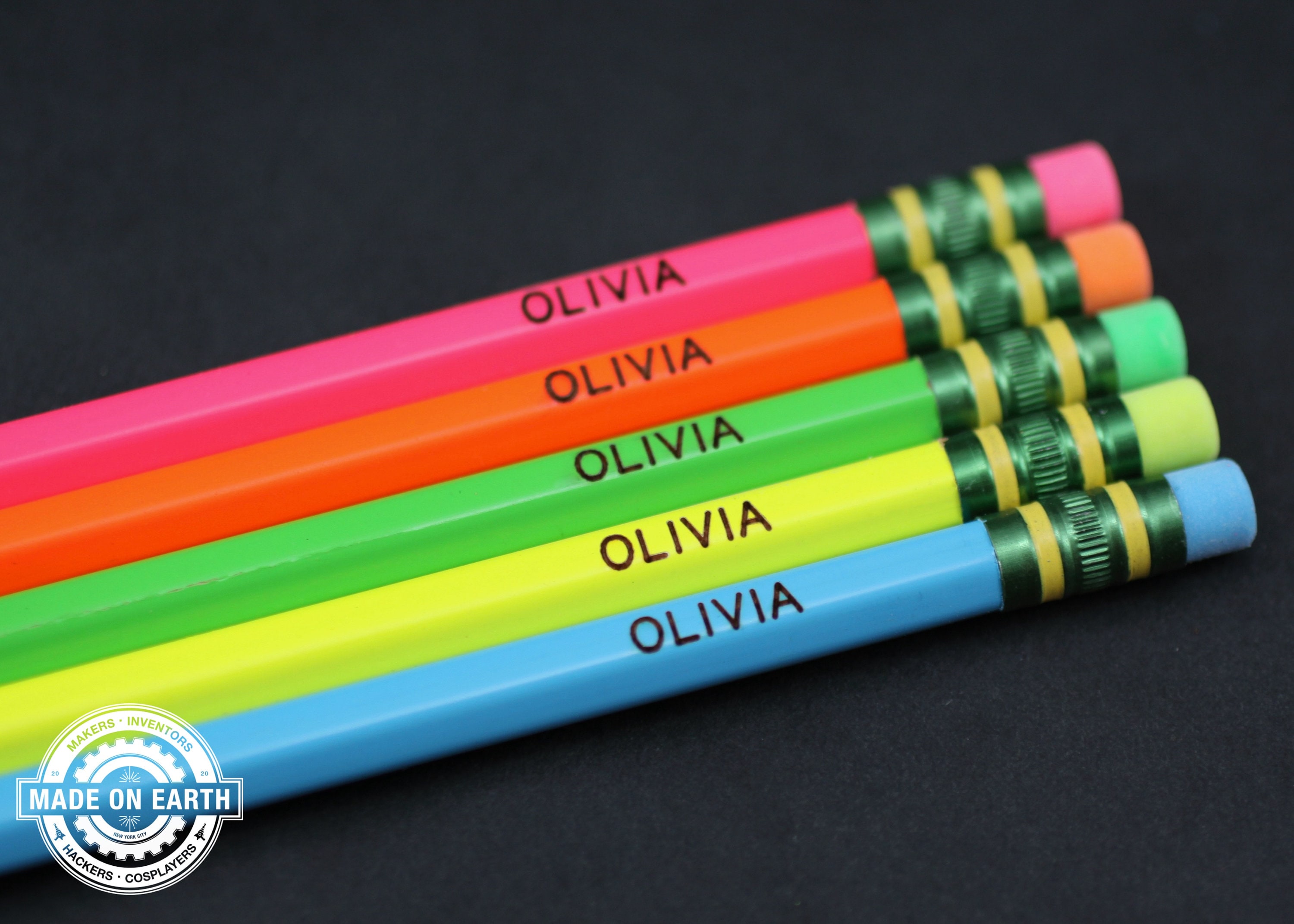 Personalized Neon 2 Pencils 10-pack or 18-pack Engraved - Etsy UK