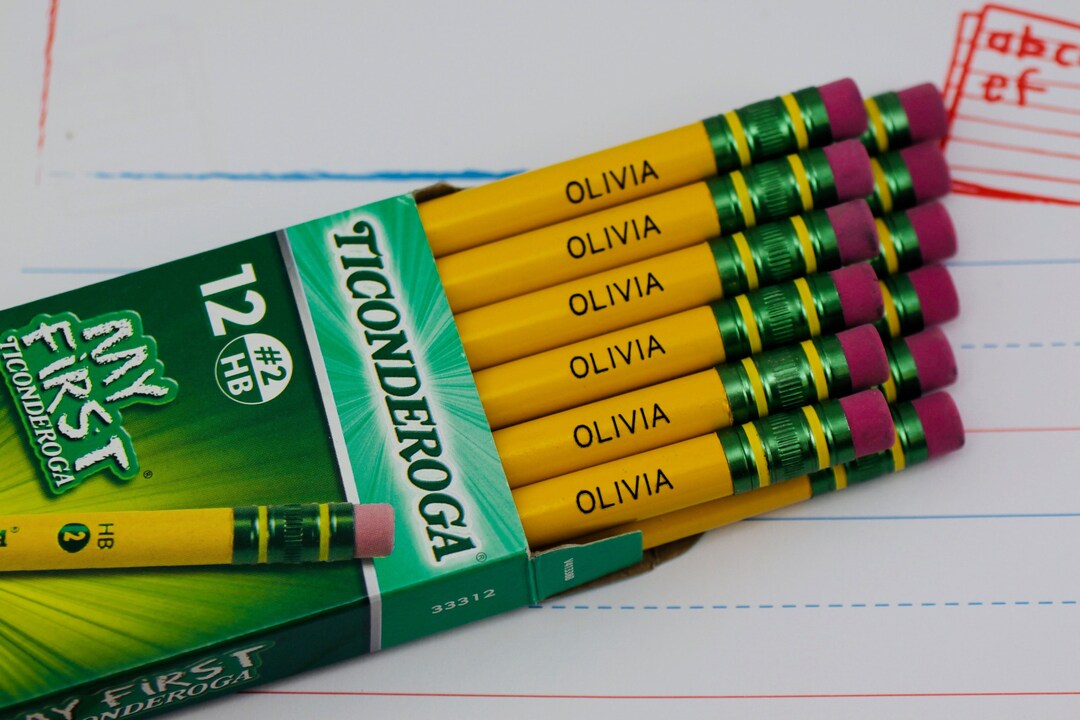 Personalized My First Ticonderoga 2 Pencils 12 Pack Large Diameter My ...