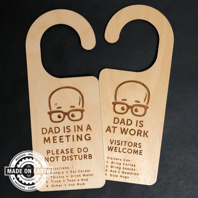 Dad Working Door Hanger | Please Do Not Disturb Sign | Dad is in a ...