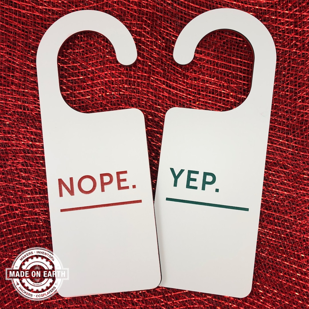 Nope Yep | Do Not Disturb Sign | Work Door Hanger | Door Sign | Office ...