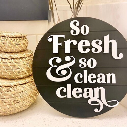 So Fresh and so Clean Clean Sign Bathroom Wall Decor - Etsy
