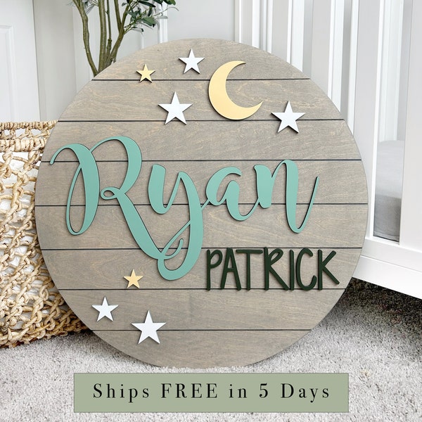 Moon and Stars Nursery Decor - Etsy