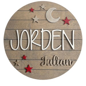 Moon and Stars Nursery Sign Custom Baby Name Sign Nursery - Etsy