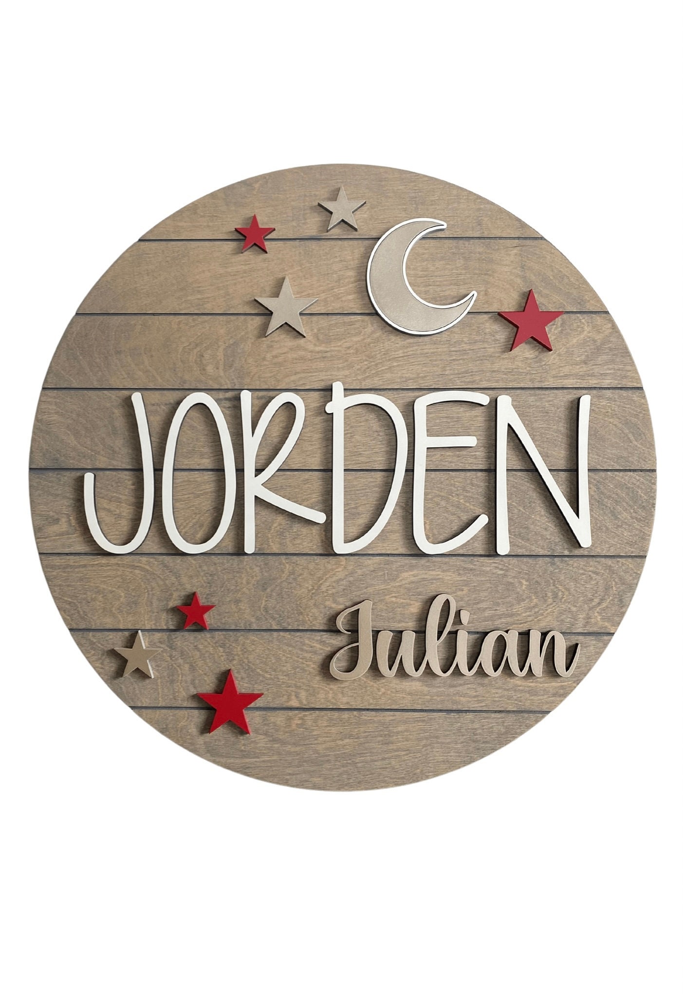 Moon and Stars Nursery Sign Custom Baby Name Sign Nursery - Etsy
