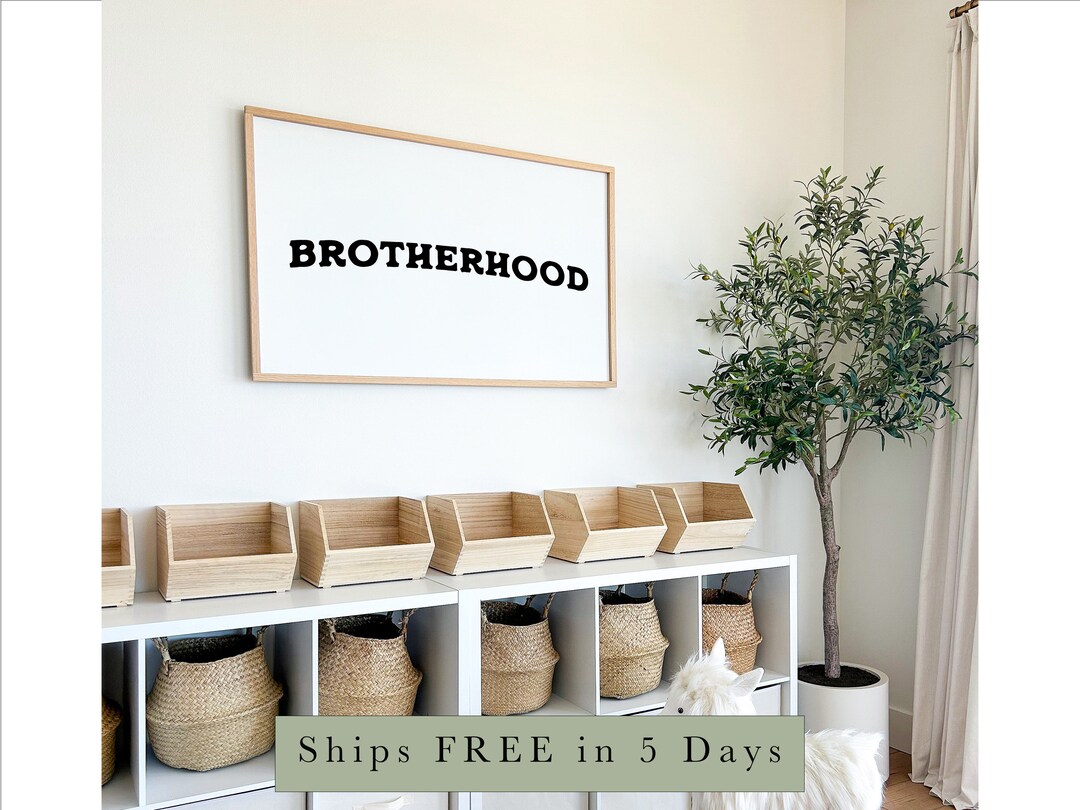 Brotherhood Sign, Playroom Sign, Framed Playroom Sign, Kids Sign ...
