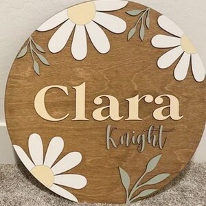 Daisy Flower Nursery Sign, Personalized Gift, Baby Name Sign, Nursery ...