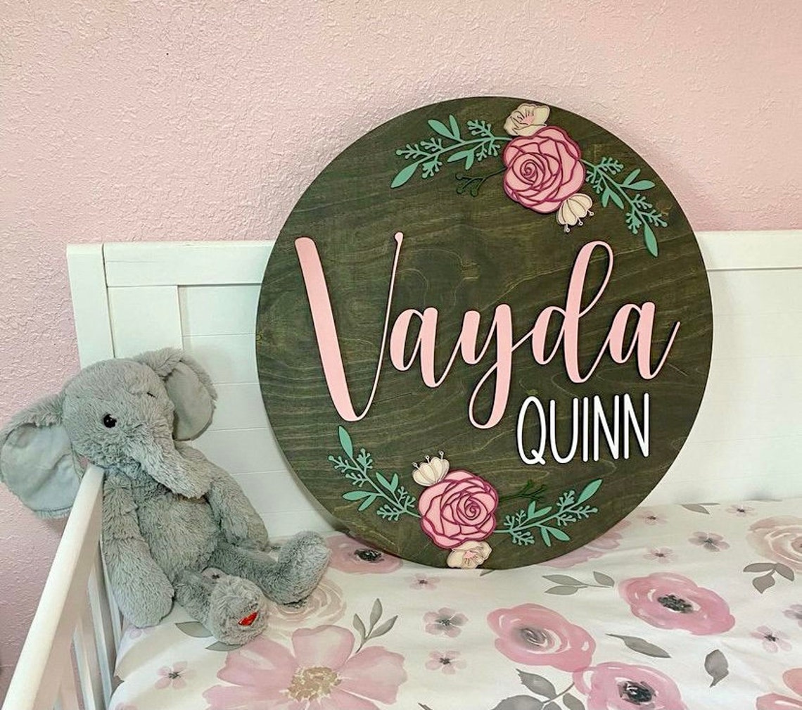 Custom Baby Name Sign Nursery Name Sign Baby Girl Sign | Etsy