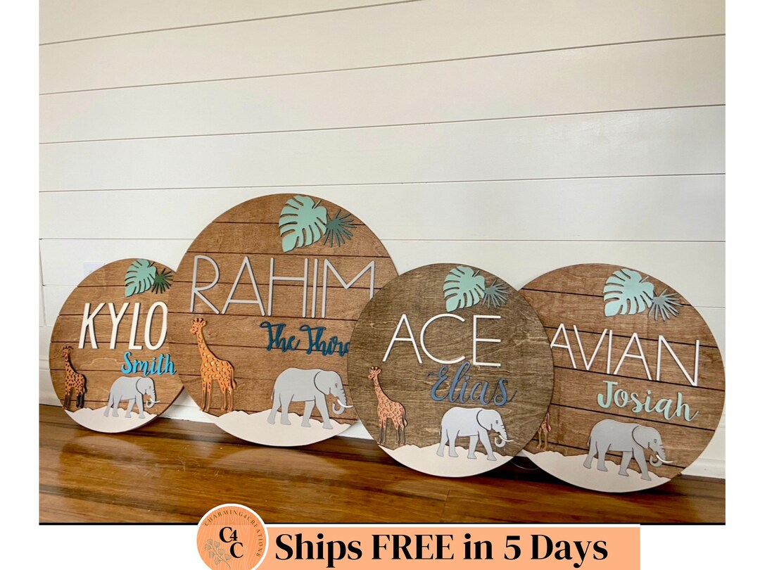 Nursery Name Sign Safari Name Sign for Nursery Jungle - Etsy