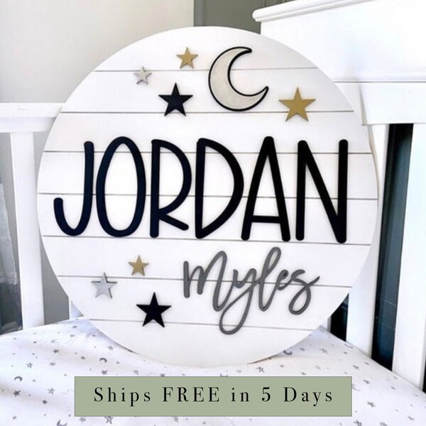 Moon Name Sign - Etsy
