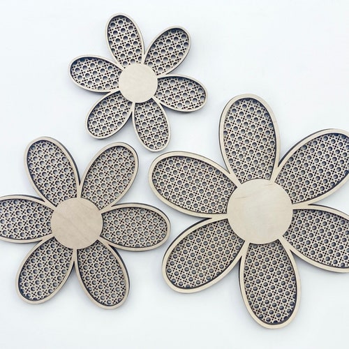 Rattan Wooden Daisies Daisy Wall Decor Daisy Nursery Decor - Etsy