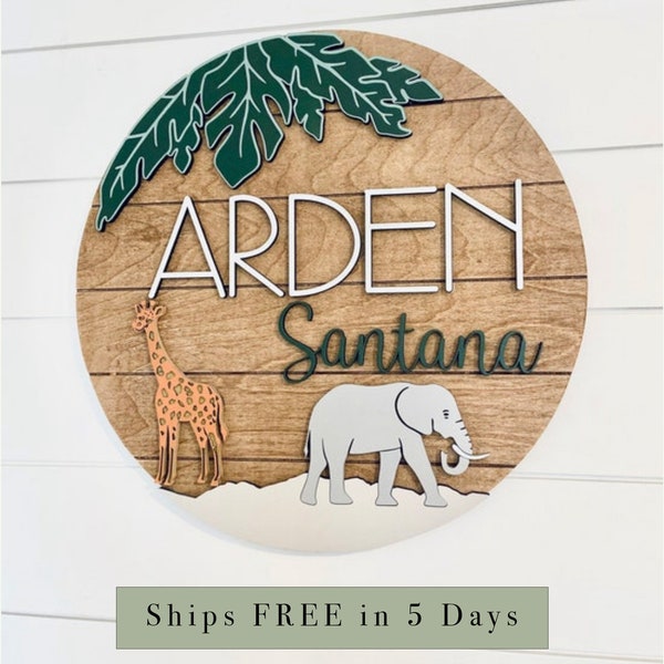 Safari Name Sign - Etsy