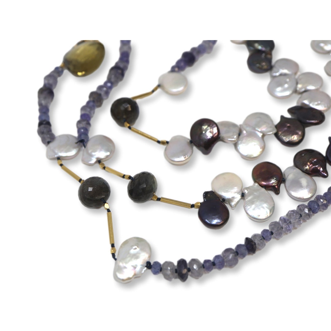 Janis Provisor Labradorite, Tanzanite, Citrine, and Freshwater Keshi ...