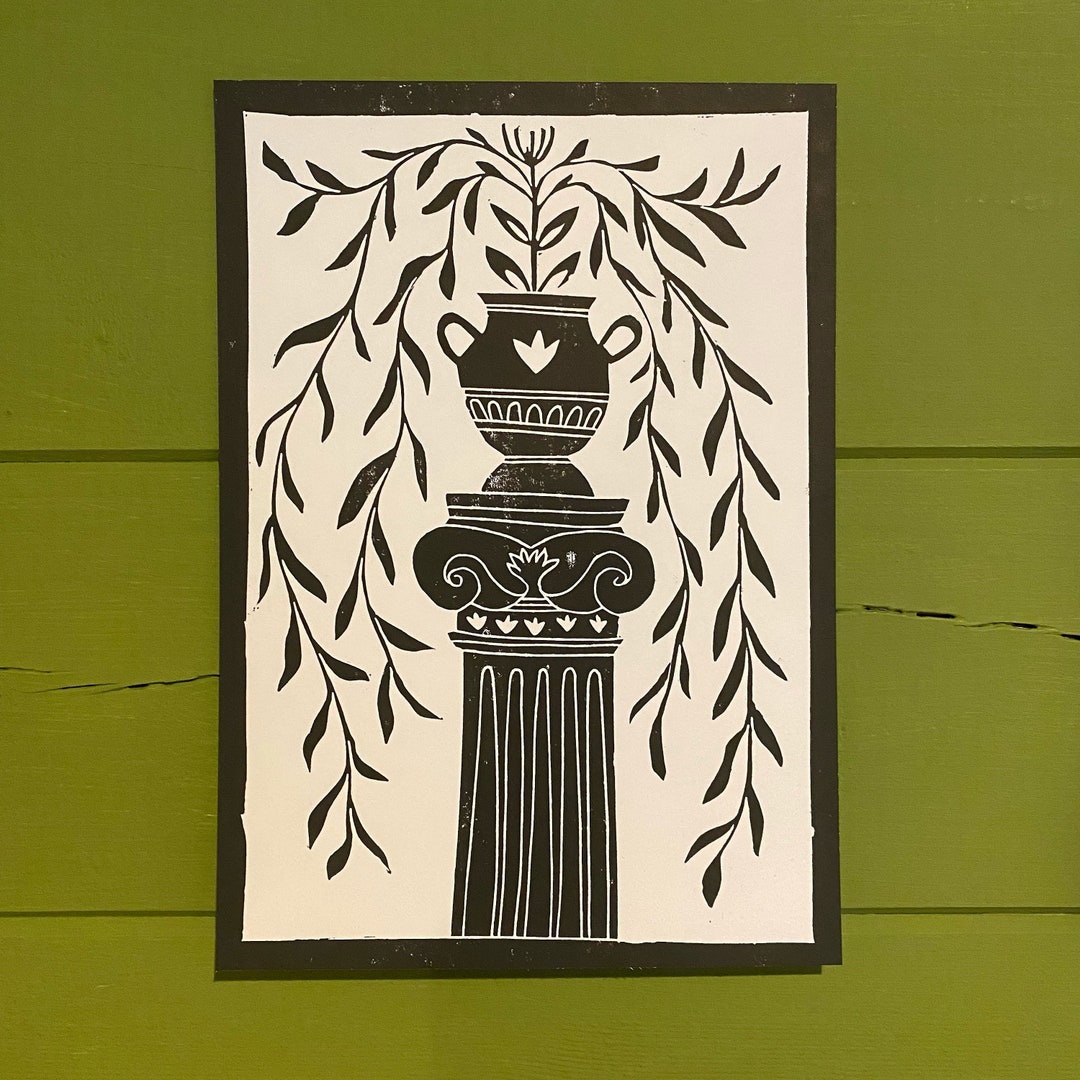 Greek Style Vase and Plant Print - Etsy
