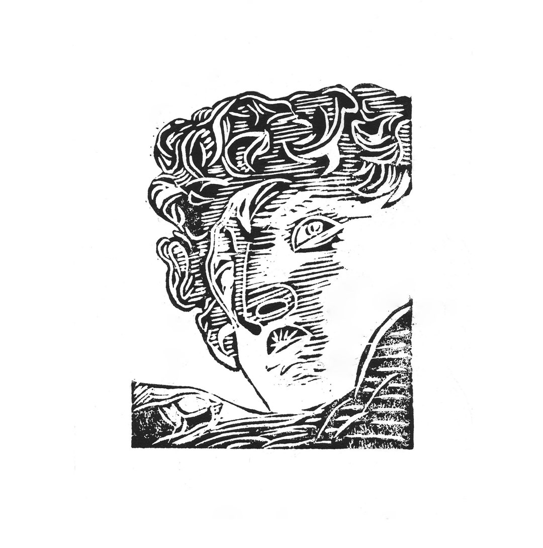 Statue of David Lino Block Print - Etsy