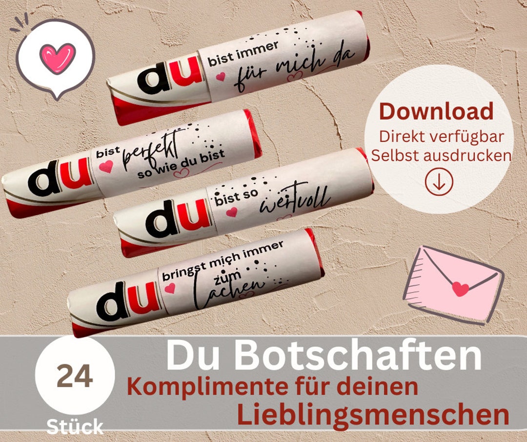 24 Du Botschaften Komplimente Duplo Banderole Last Minute Geschenk ...